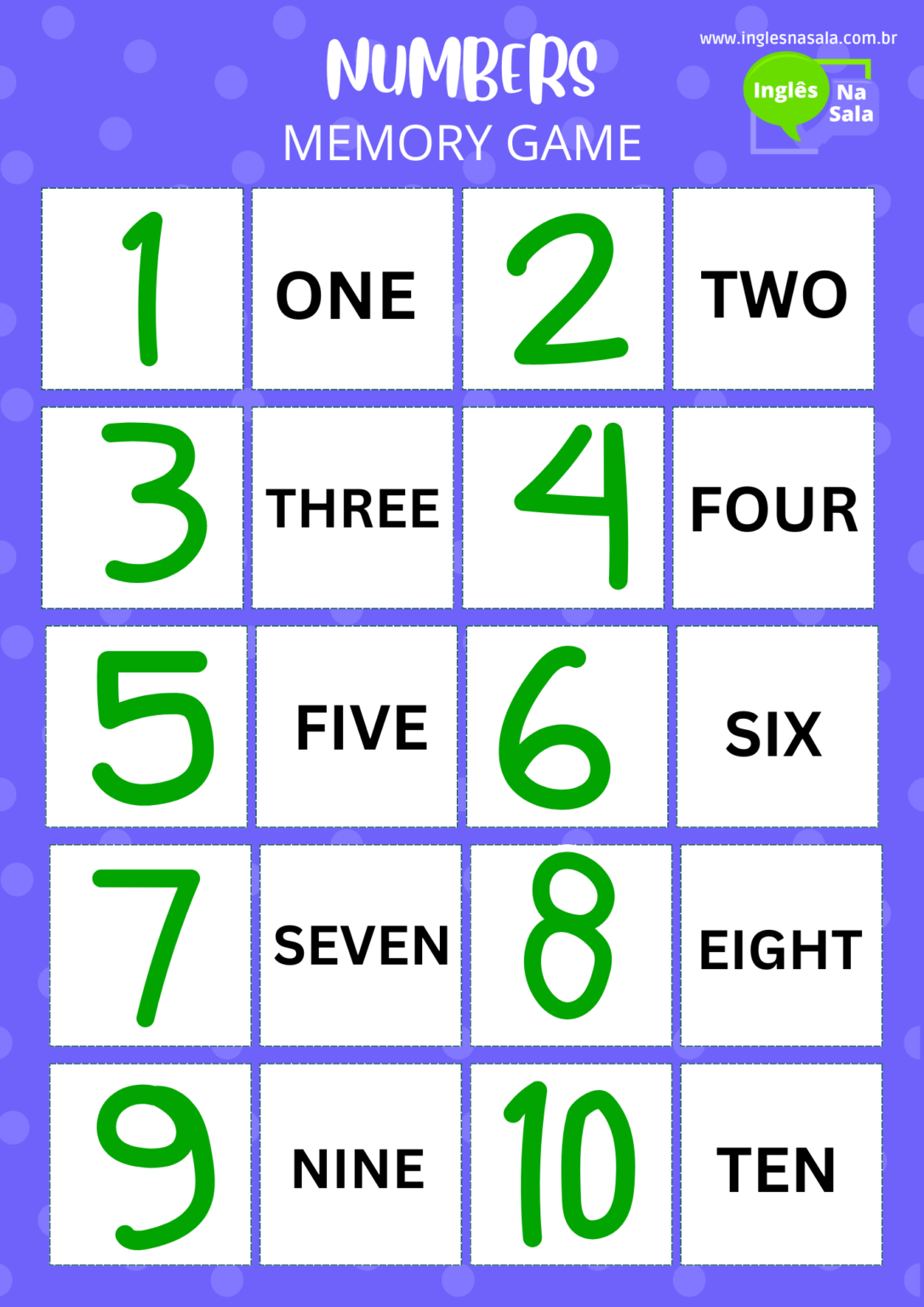 ATIVIDADES DE NÚMEROS/NUMBERS - Inglês Na Sala