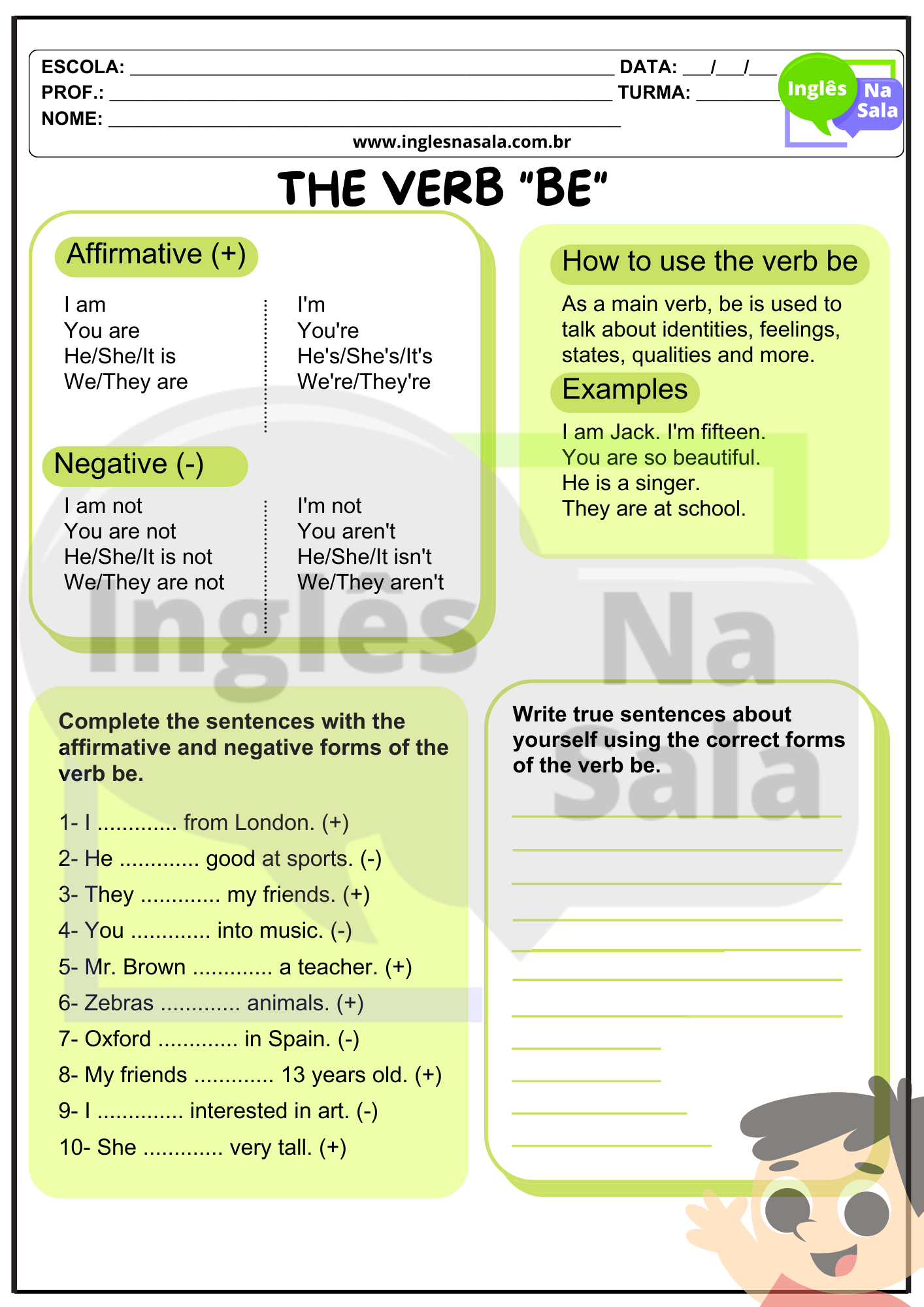 O Verbo "To Be" em Inglês: Guia Completo para Professores - Inglês Na Sala