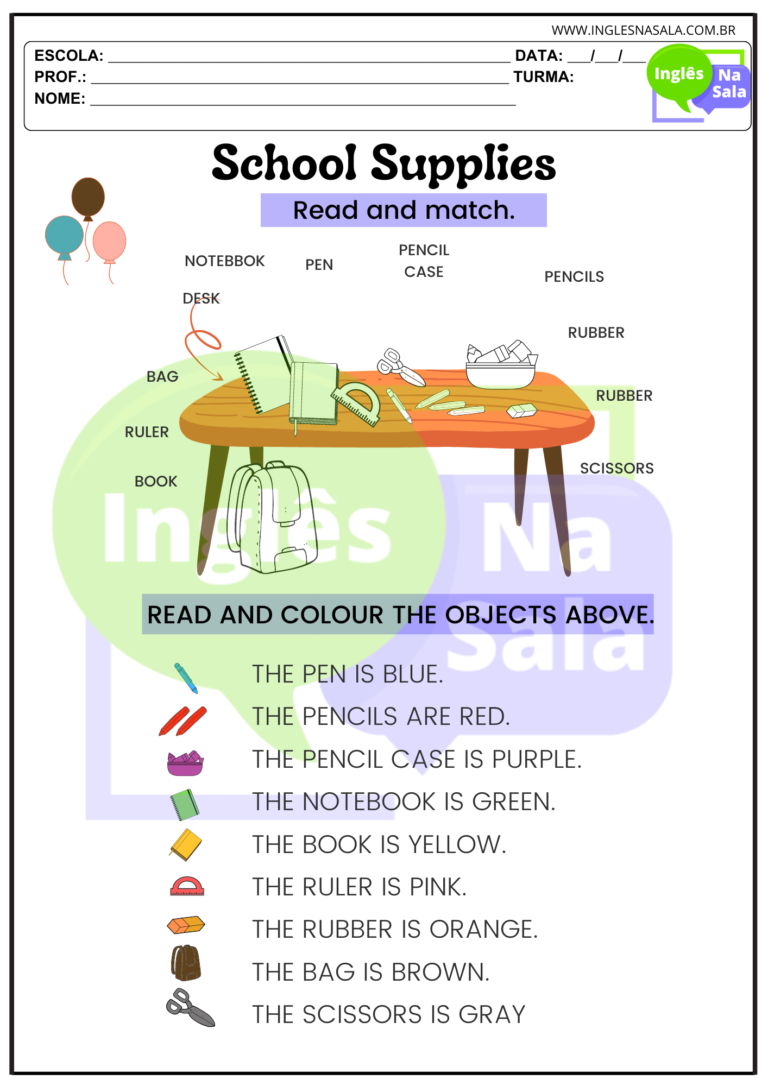 School Objects / Objetos Escolares