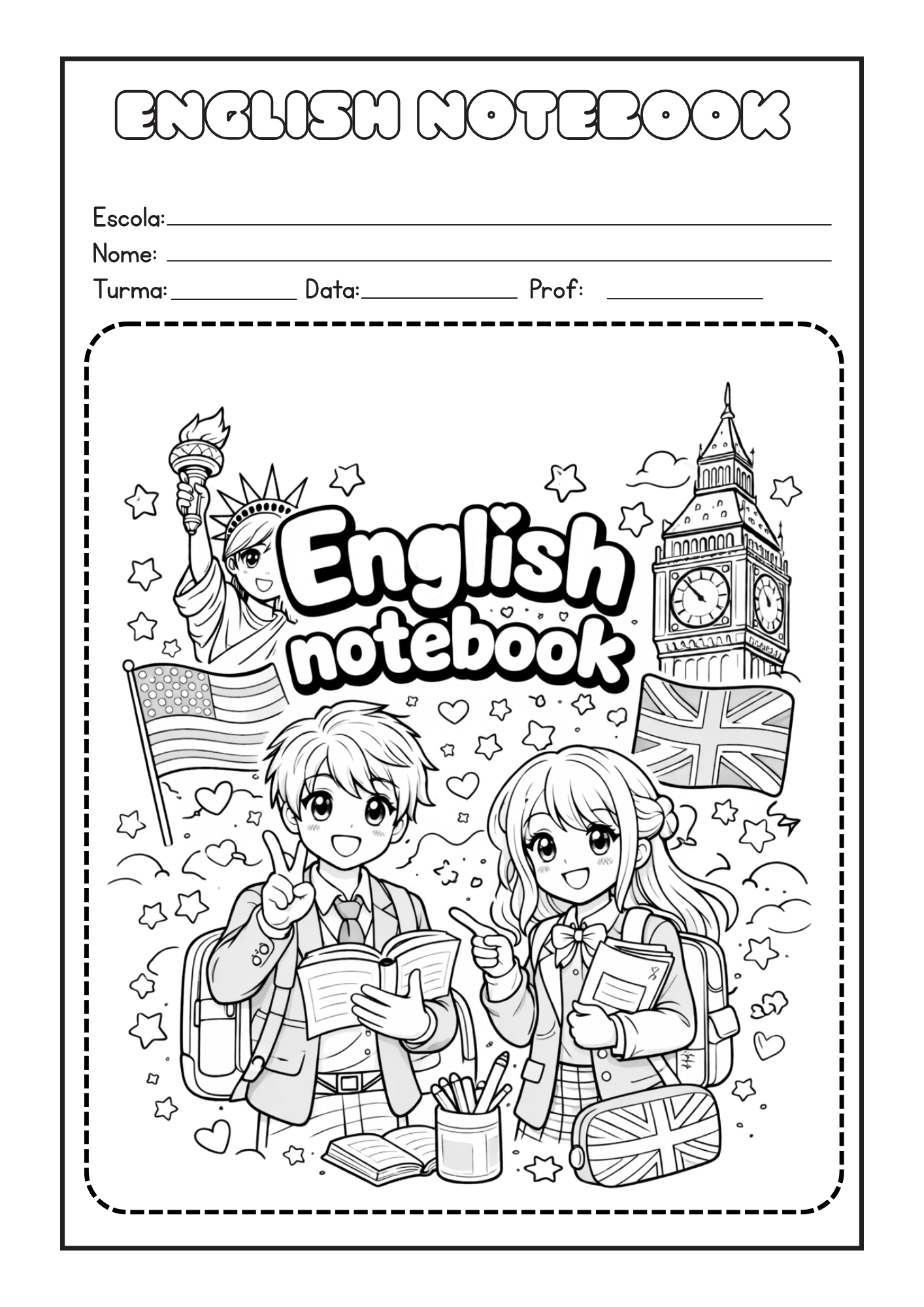 Capas Para Cadernos de Inglês